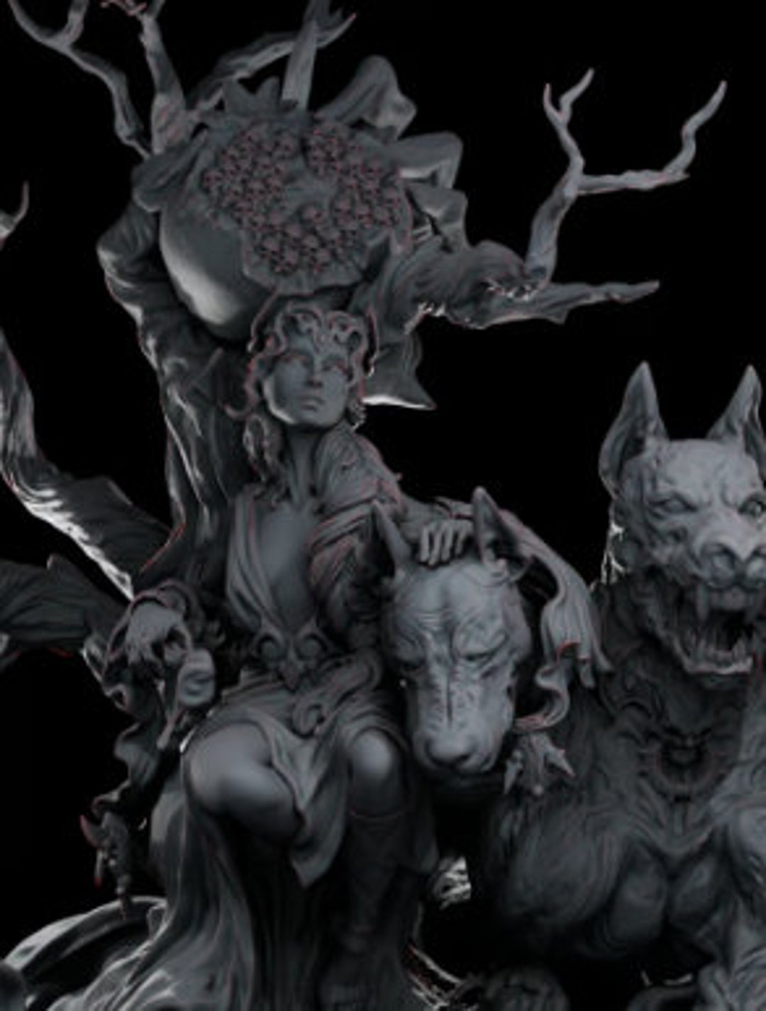 Persephone: Queen of the Underworld and Cerberus 3D Resin Print - Etsy
