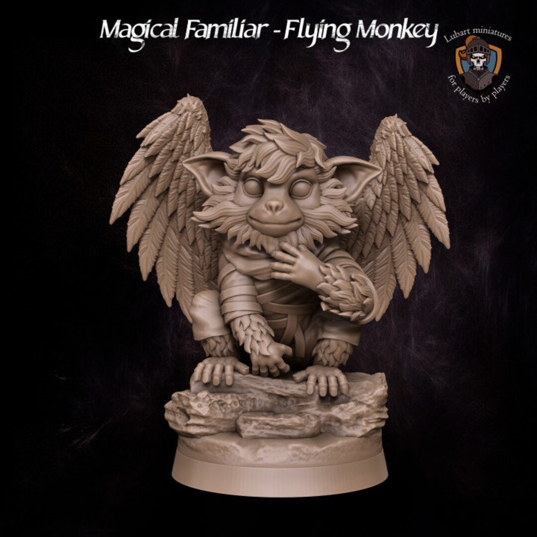 Magical Familiar-flying Monkey - 3D Models 28mm - Etsy