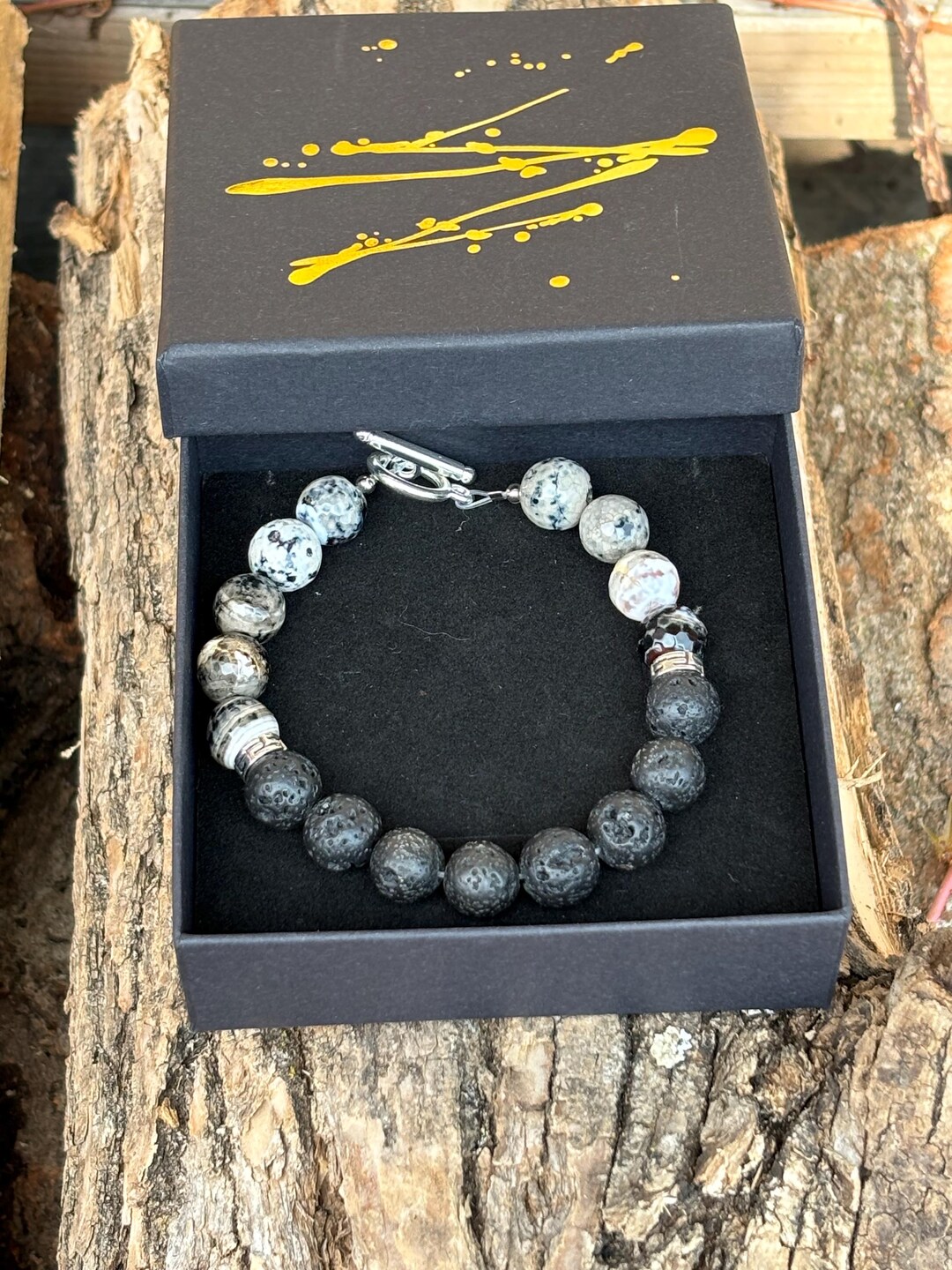 Volcanic Ash Serenity Set | Natural Stone Bracelet | Calming & Healing ...