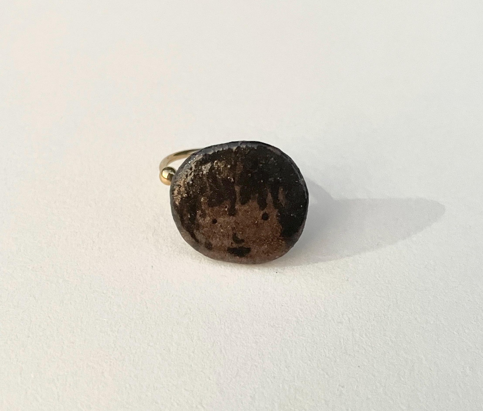 Handmade Porcelain Illustrated Portrait Ring. Quirky Face Ring ...