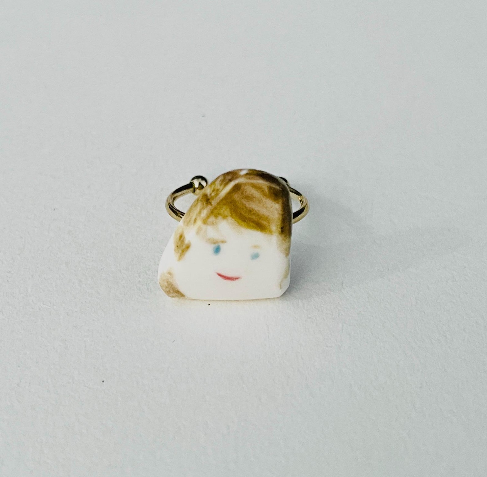 Handmade Porcelain Illustrated Portrait Ring. Quirky Face Ring ...