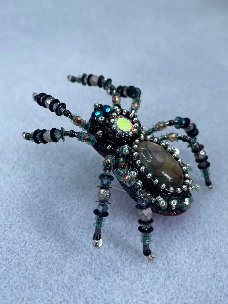 Beaded Embroidery Spider/ Insect Brooch. Made With Quality Materials ...