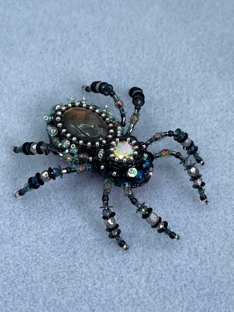 Beaded Embroidery Spider/ Insect Brooch. Made With Quality Materials ...