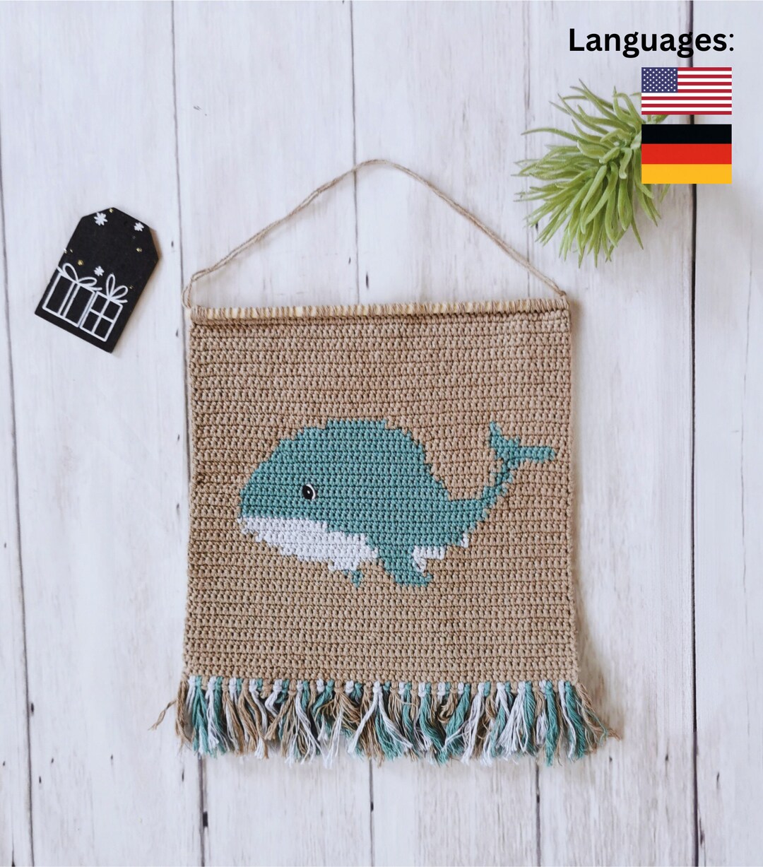 Crochet Pattern PDF Whale Wall Picture Decor Crochet Children's Room ...