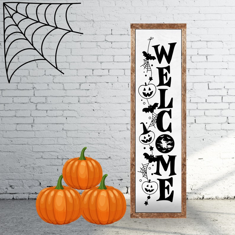 Halloween Porch Sign Svg Png Bundle, Halloween Welcome Sign Home Decor ...