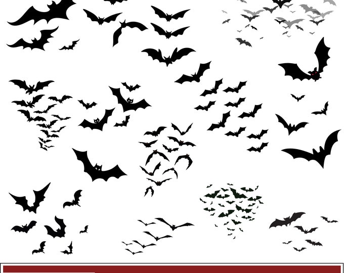 Bat Swarm Svg Png Flying Bats Svg Halloween Bats Svg Swarm of Bats Svg ...