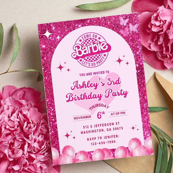 Barbie Invitation - Etsy