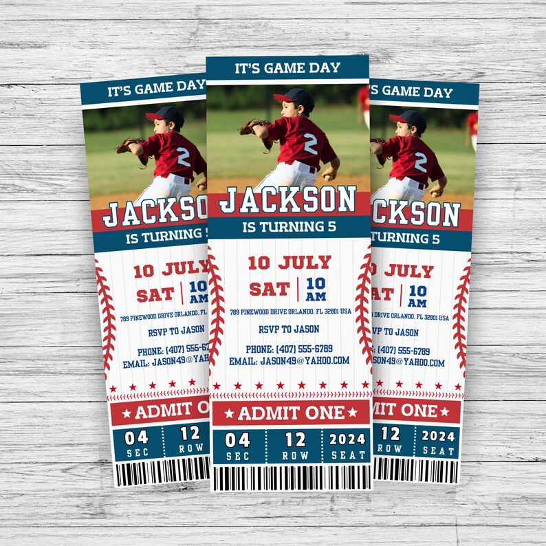 Baseball Ticket Birthday Invitation, Baseball Ticket Gift, Sport ...