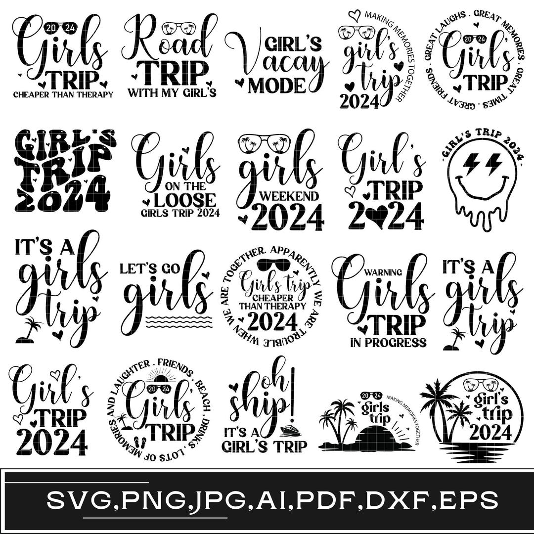 Girls Trip 2024 Svg Bundle, Girls Weekend Svg, Girls Travel 2024 Svg ...