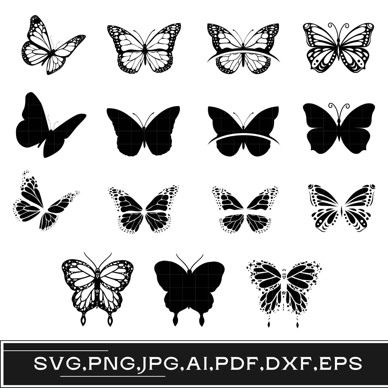 Layered Butterfly Svg Bundle, Butterfly Silhouette, Butterfly Swarm Svg ...