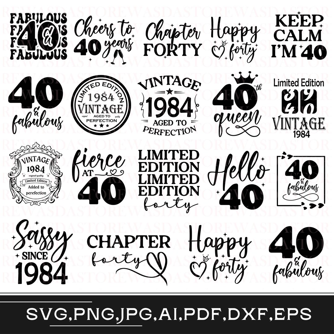 40th Birthday Svg Bundle, 40th Birthday Png, Chapter Forty Svg, Hello ...