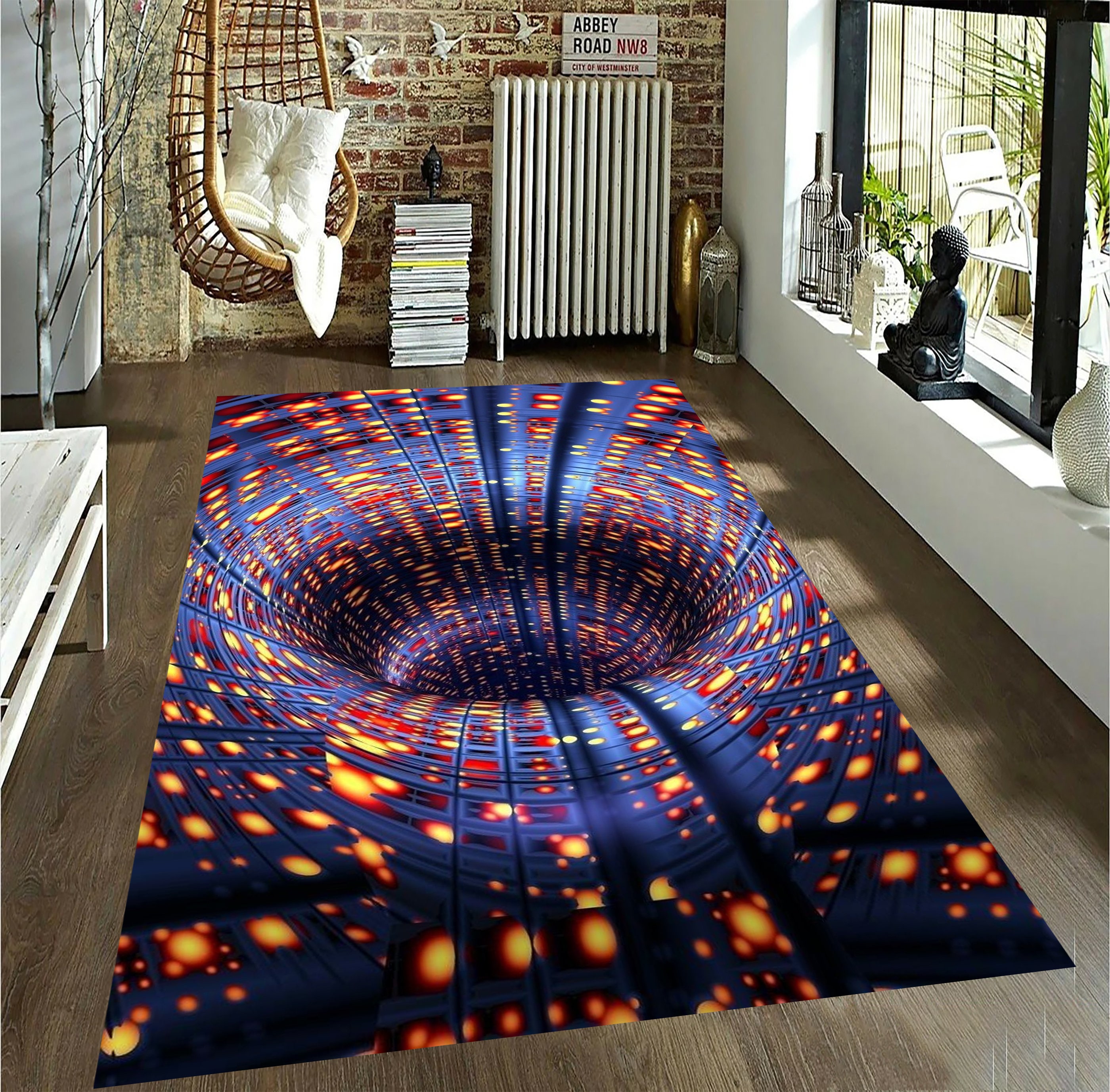Blue Vortex Rug,optical Illusion Rug,hole Rug,hallway Rug,vortex ...