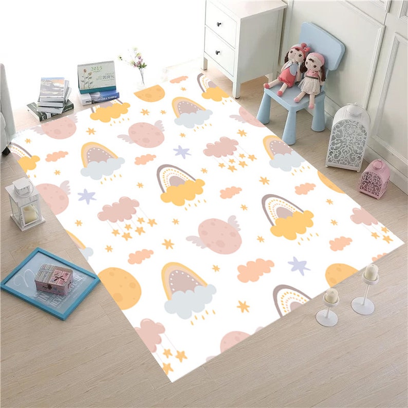 Rainbow Rug,cute Pattern Rug,baby Room Rug,gift for Toddlers,nursery ...