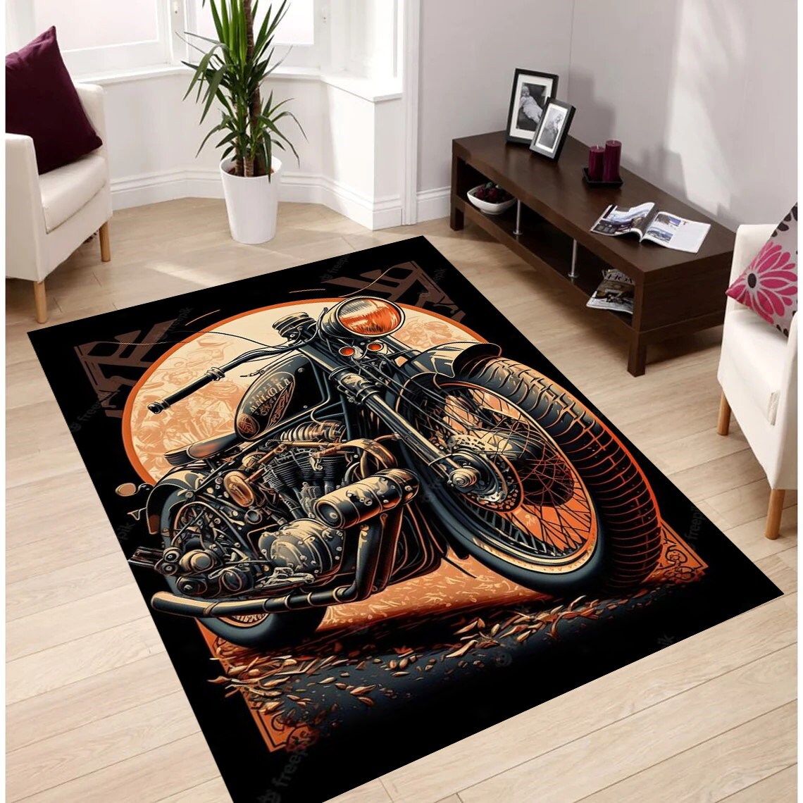 Motorcycle Rug,harley Rug,motor Bike Riders Fans and Lovers,motorcycle ...