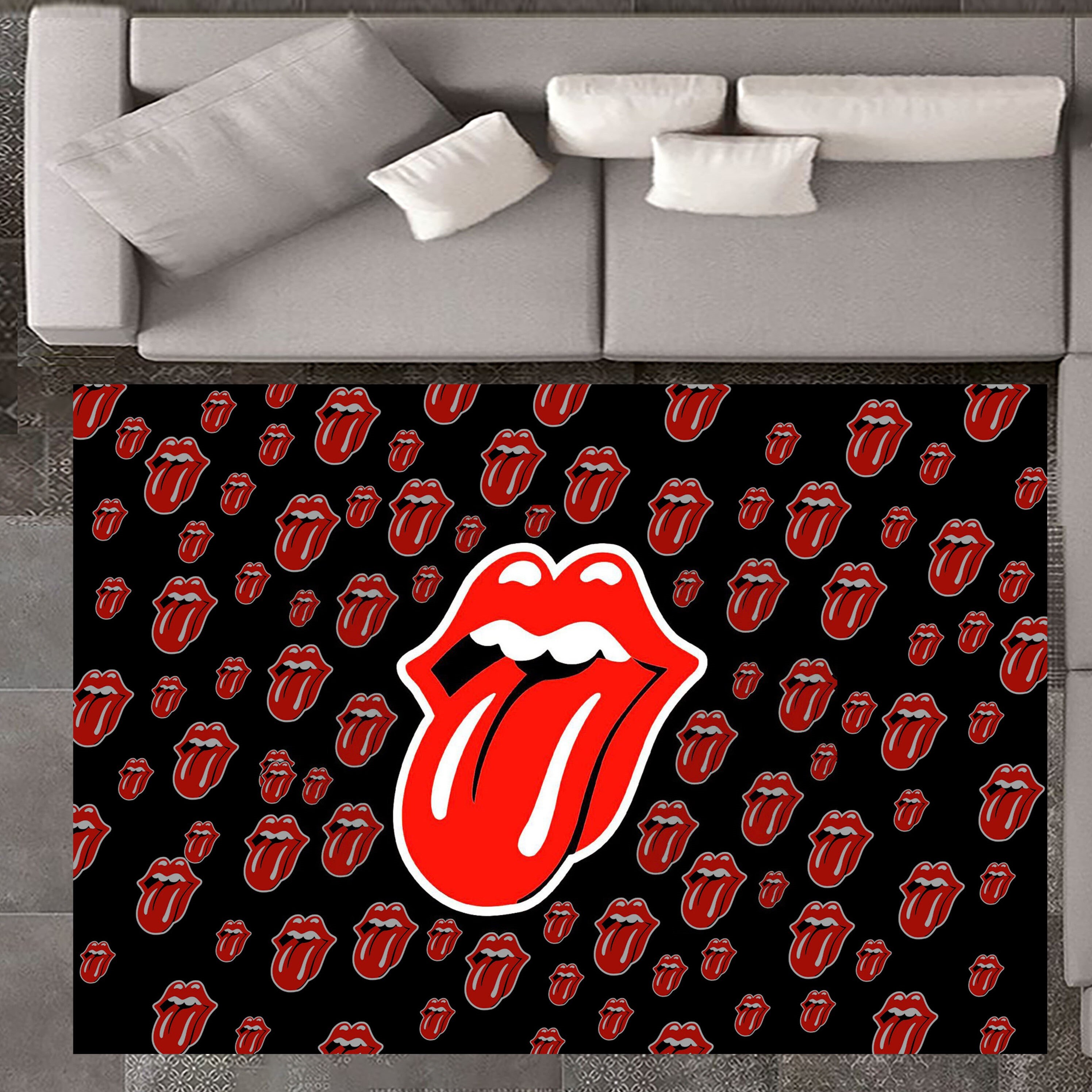 Rolling Stones Fan Rug,the Rolling Stones Lips Tongue Logo Rug,rolling ...
