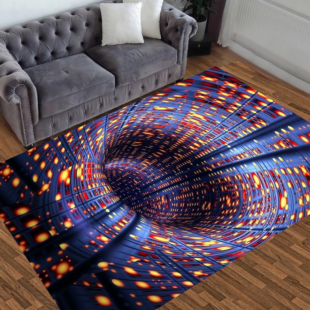 Blue Vortex Rug,optical Illusion Rug,hole Rug,hallway Rug,vortex ...
