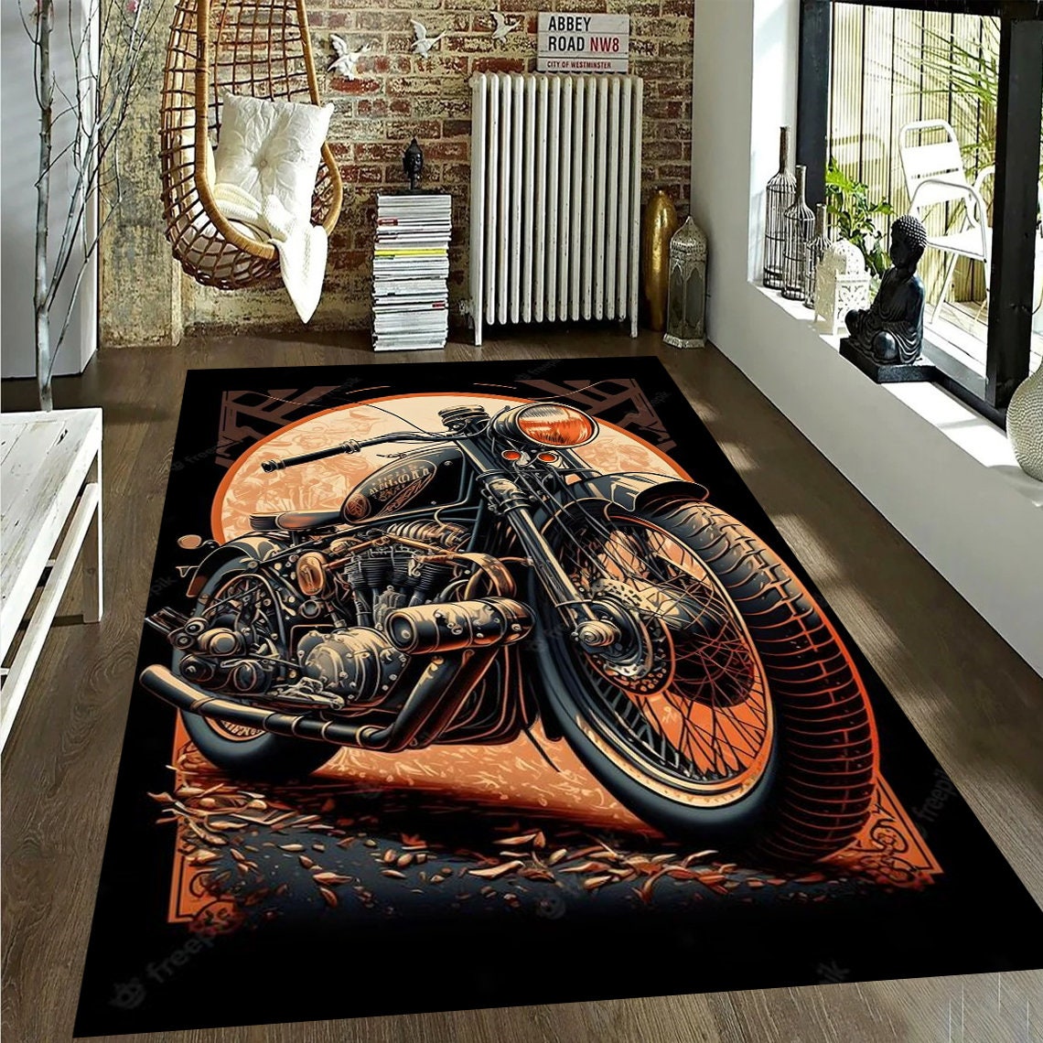 Motorcycle Rug,harley Rug,motor Bike Riders Fans and Lovers,motorcycle ...
