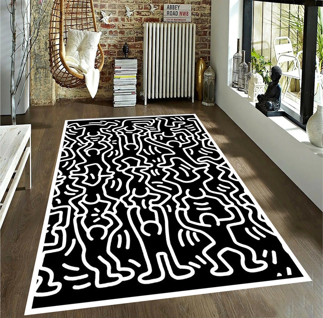 Dancing Man Print Rug,stickman Dancing Rug,rugs for Living Room ...
