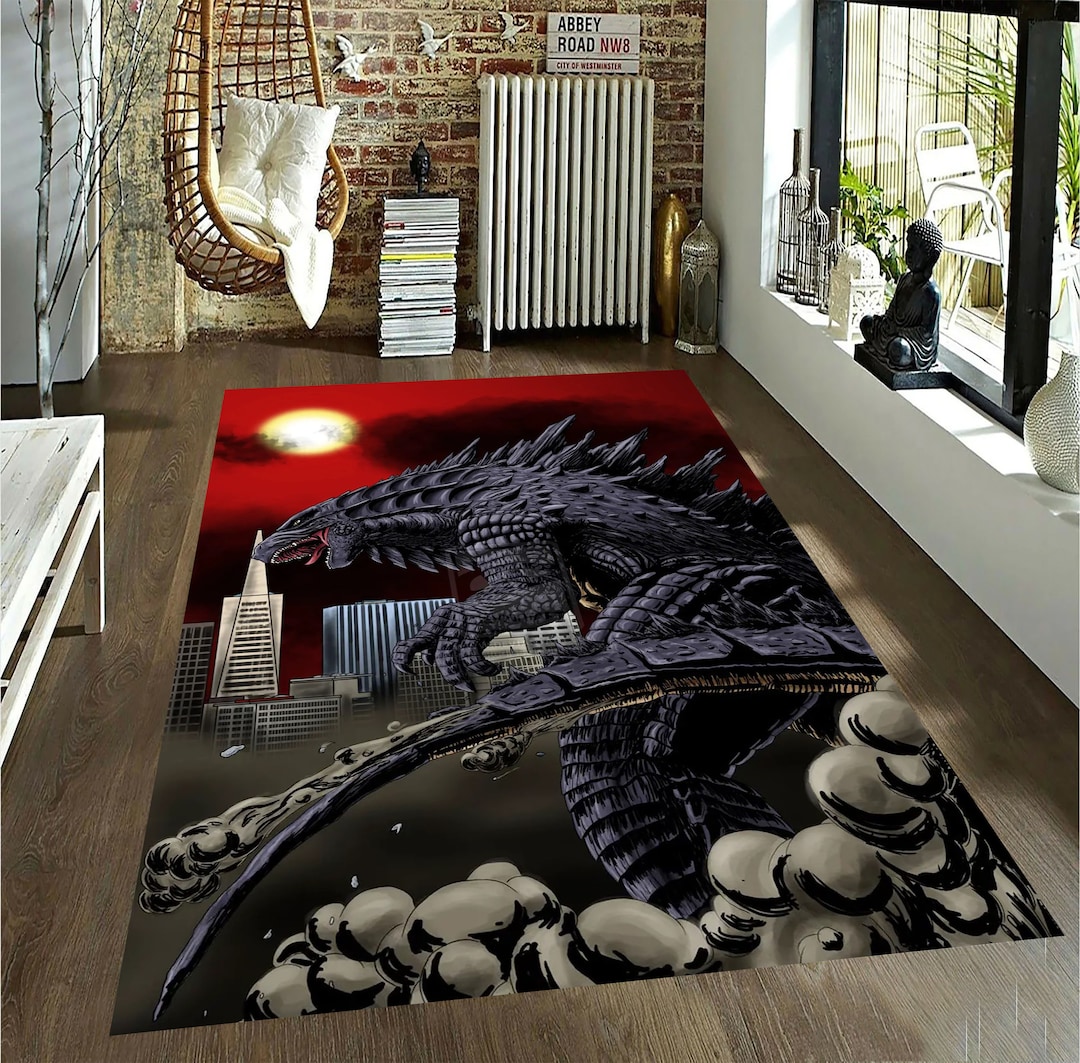 Godzilla Rug,trendy Rug,fantastic Rug,godzilla Themed Rug,scary Rug ...