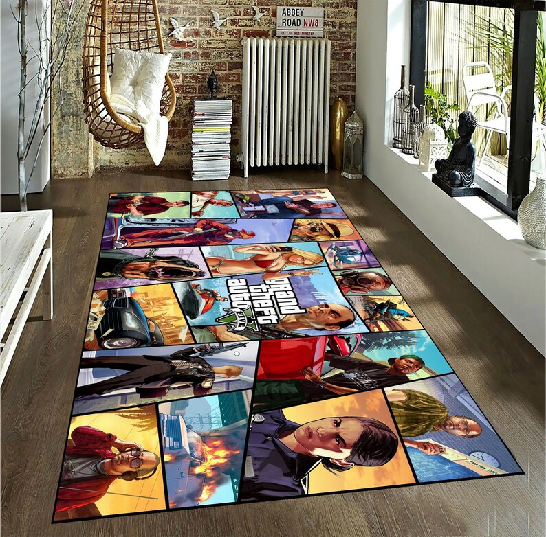 GTA 5 Rug,grand Theft Auto Rug,console Rug,gta San Andreas Rug,video ...