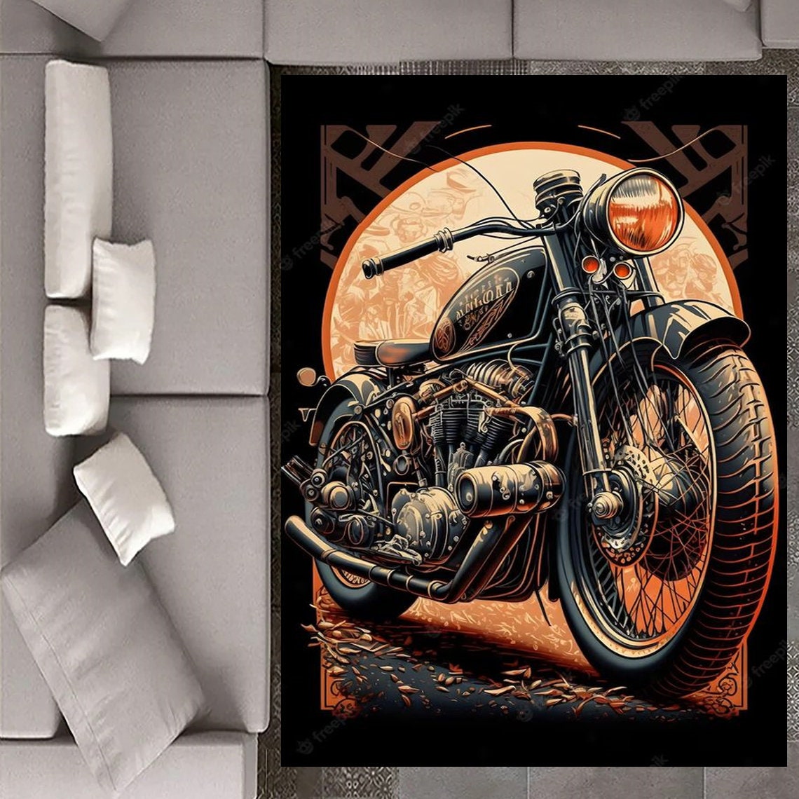 Motorcycle Rug,harley Rug,motor Bike Riders Fans and Lovers,motorcycle ...