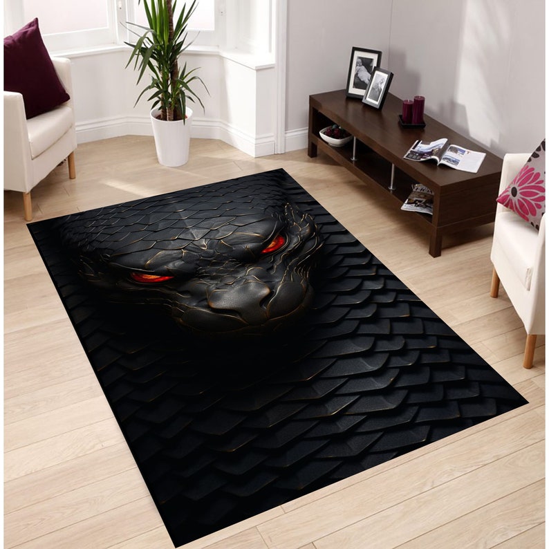 Cobra Snake Rug, King Snake Rug, Monster Rug,horrific Snake Decor, Cool ...