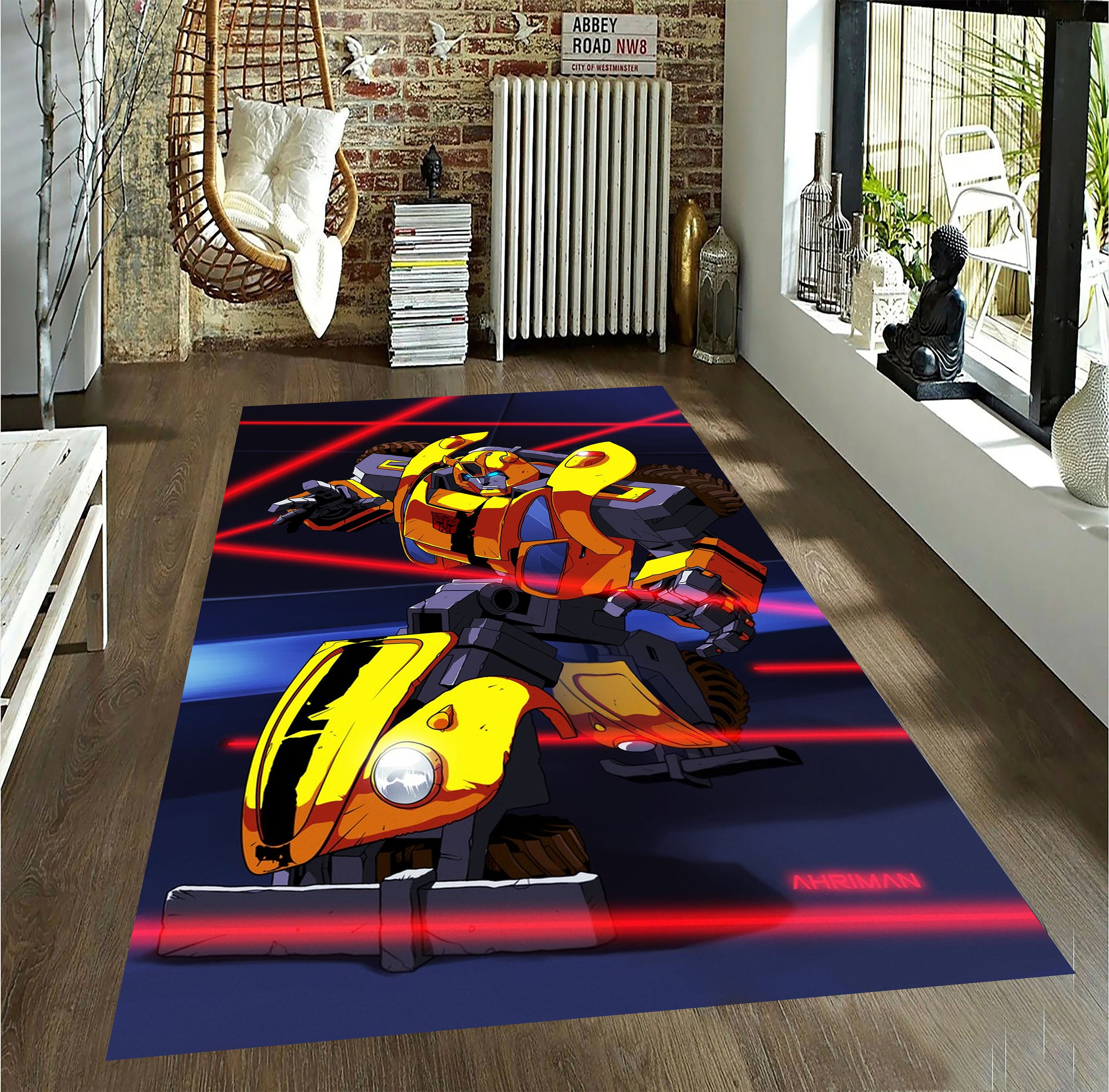 Bumblebee Rug Decor Rug,autobot Theme Rug,kids Room Rug,home Decor Rug ...