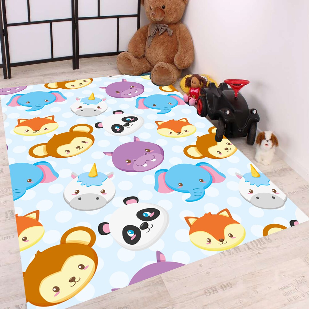 Cute Animals Pattern Rug,baby Room Rug,gift for Toddlers,nursery Rug ...