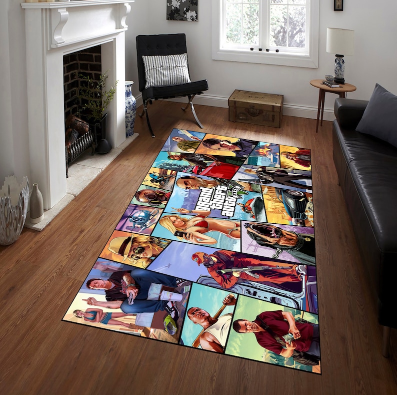 GTA 5 Rug,grand Theft Auto Rug,console Rug,gta San Andreas Rug,video ...