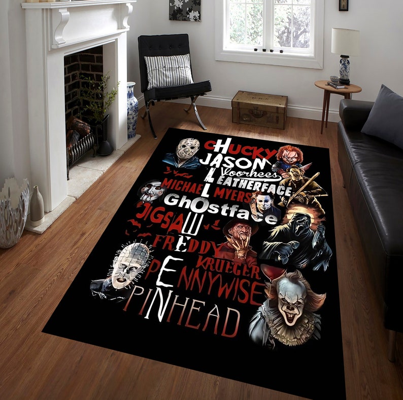 Horror Movie Rug,horror Rug,fear Rug,movie Rug, Movie Room Decor ...