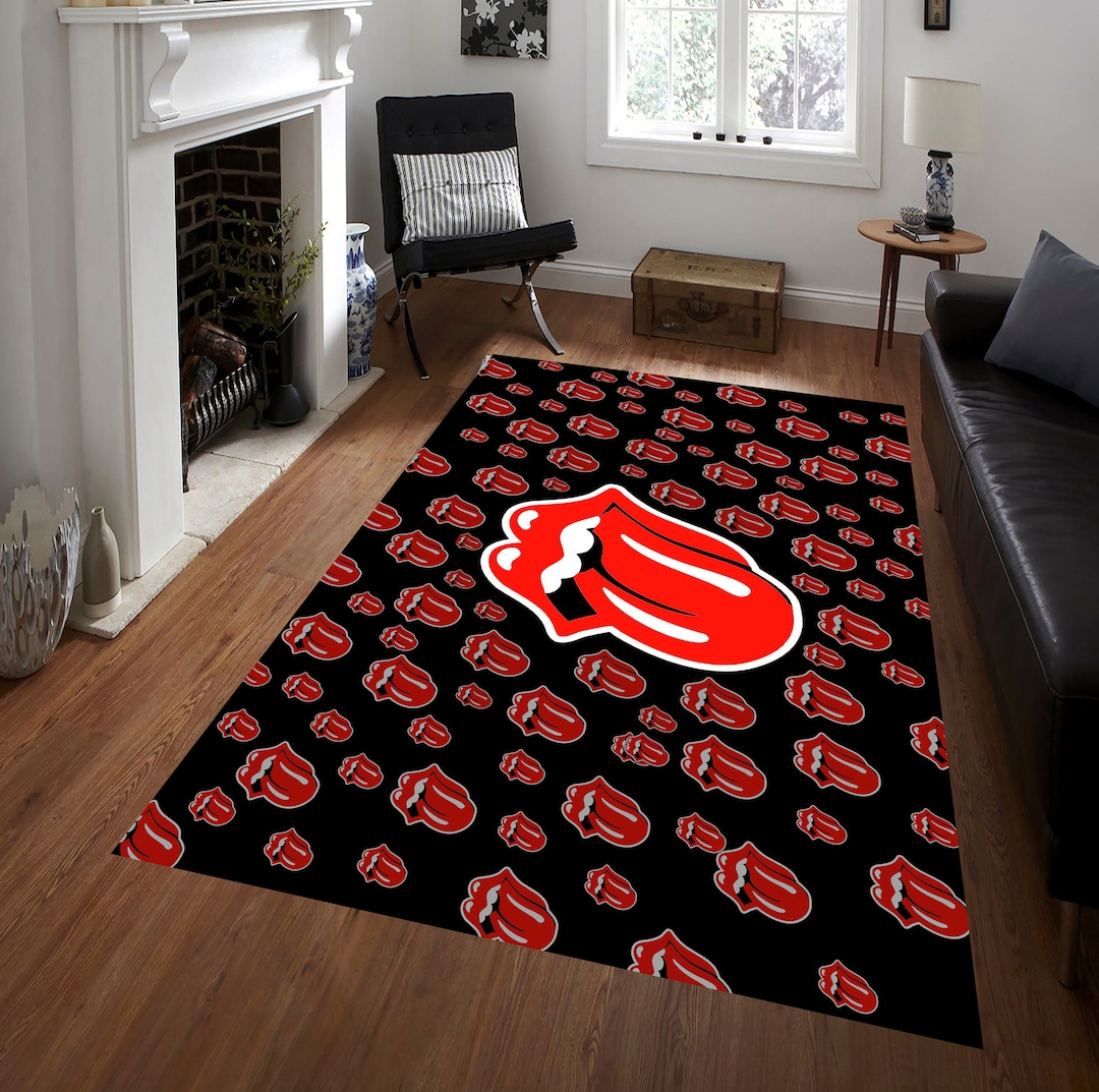 Rolling Stones Fan Rug,the Rolling Stones Lips Tongue Logo Rug,rolling ...