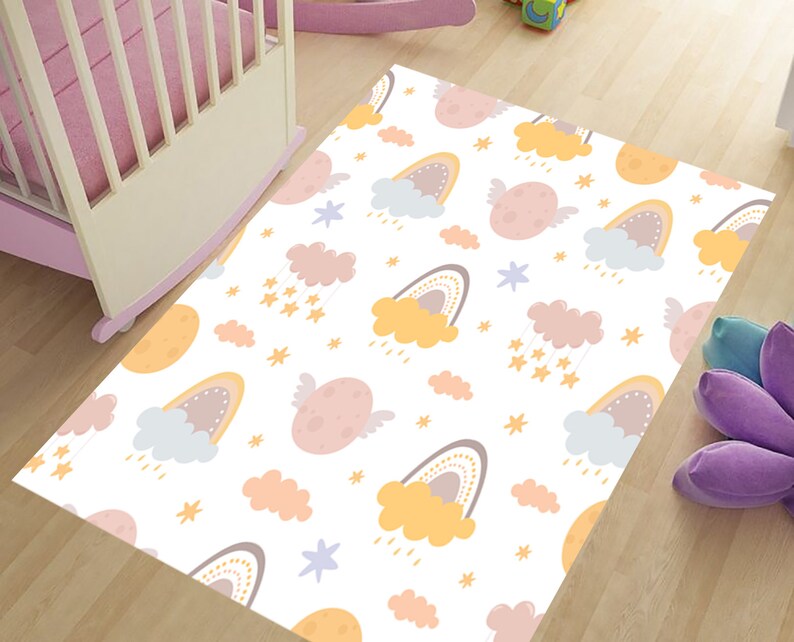 Rainbow Rug,cute Pattern Rug,baby Room Rug,gift for Toddlers,nursery ...
