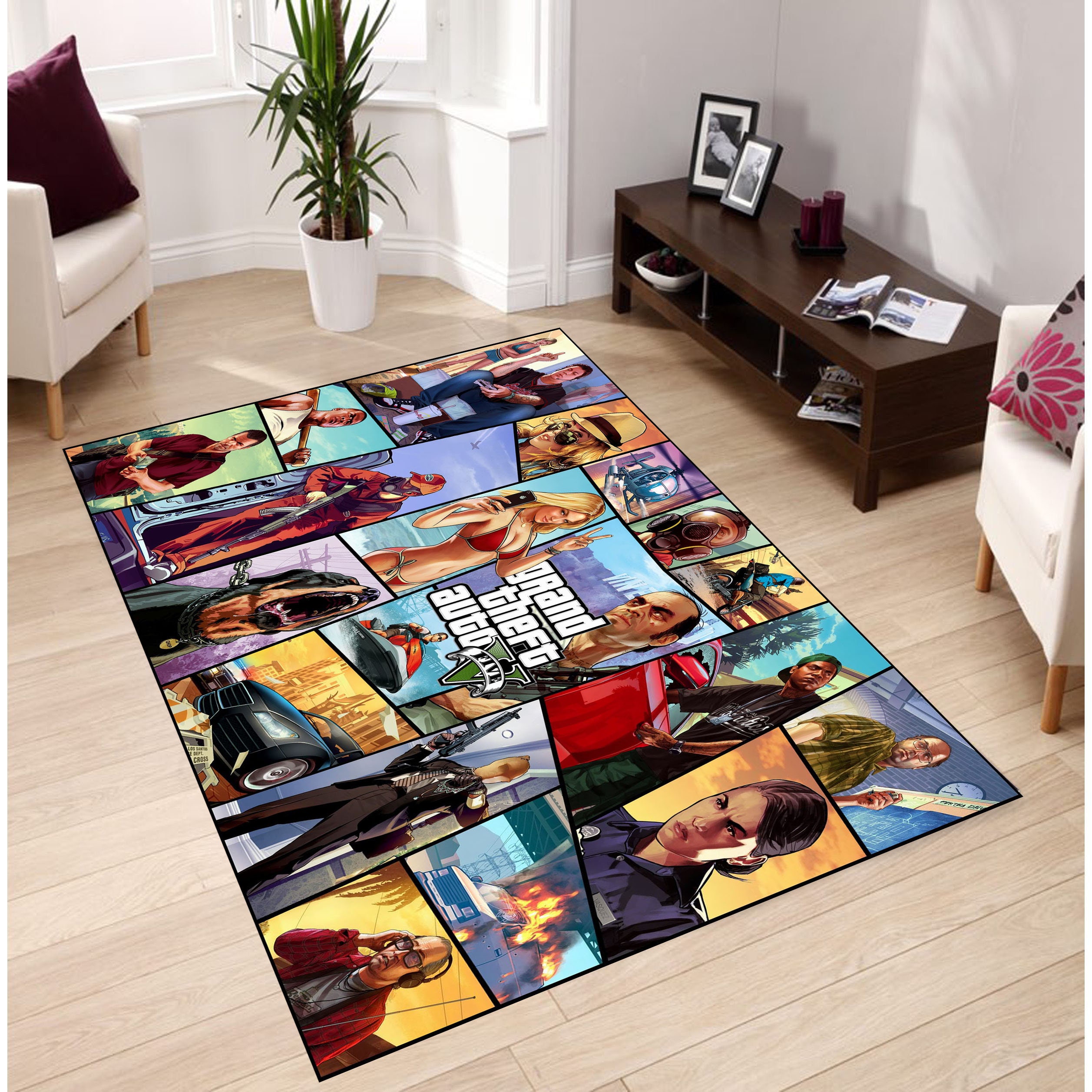 GTA 5 Rug,grand Theft Auto Rug,console Rug,gta San Andreas Rug,video ...