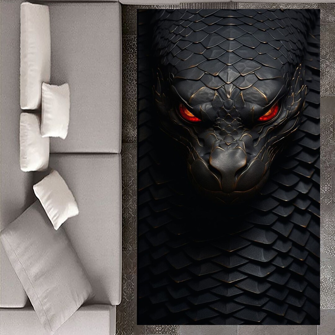 Cobra Snake Rug, King Snake Rug, Monster Rug,horrific Snake Decor, Cool ...