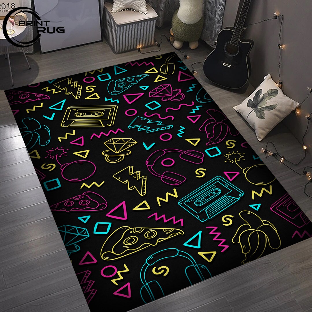 Retro Game Rug,arcade Game Rug,gameroom Rug,gift for Gamer,gameboy ...