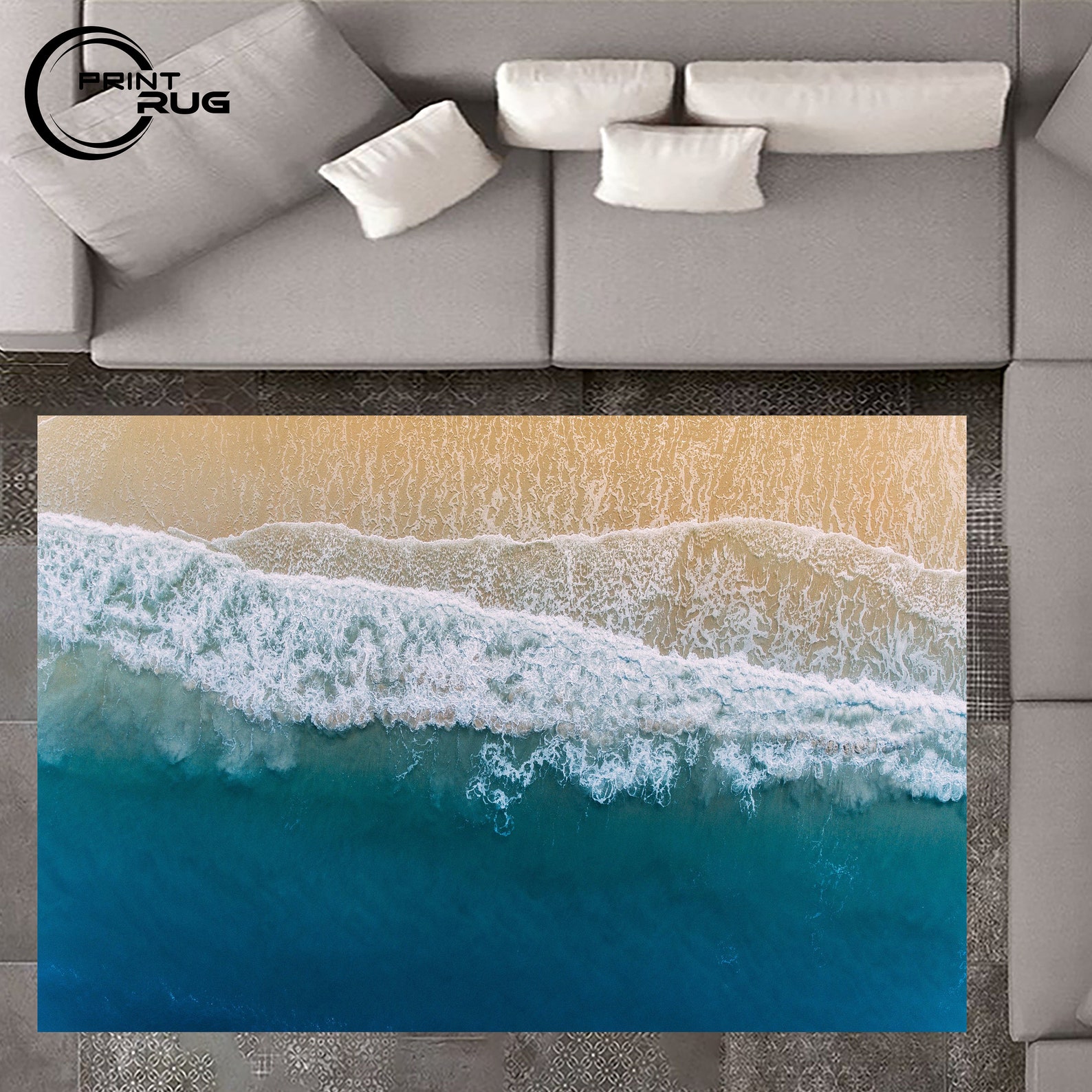 Beach Rug,wave Rug,sea Sand Rug,coast Rug,beach Decor,summer Rug ...