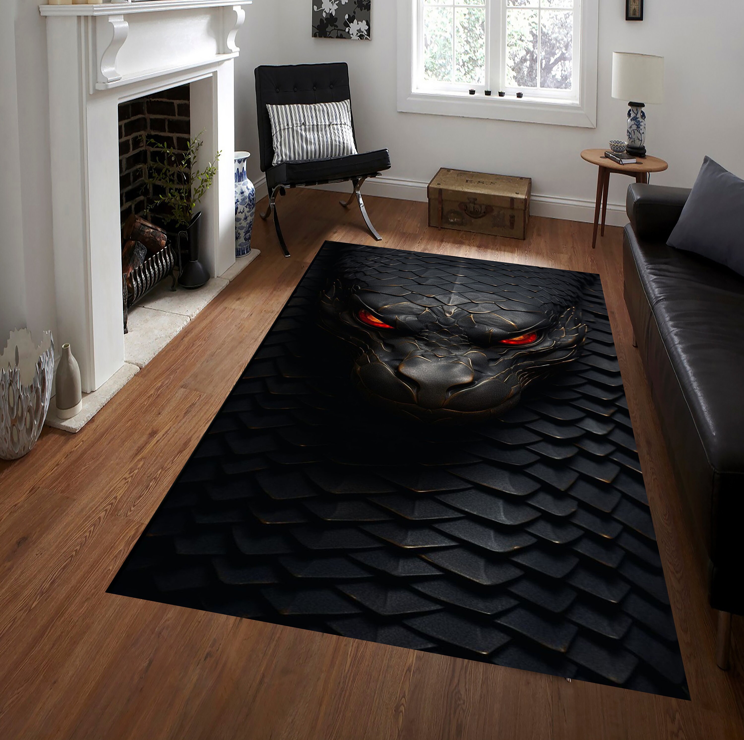 Cobra Snake Rug, King Snake Rug, Monster Rug,horrific Snake Decor, Cool ...