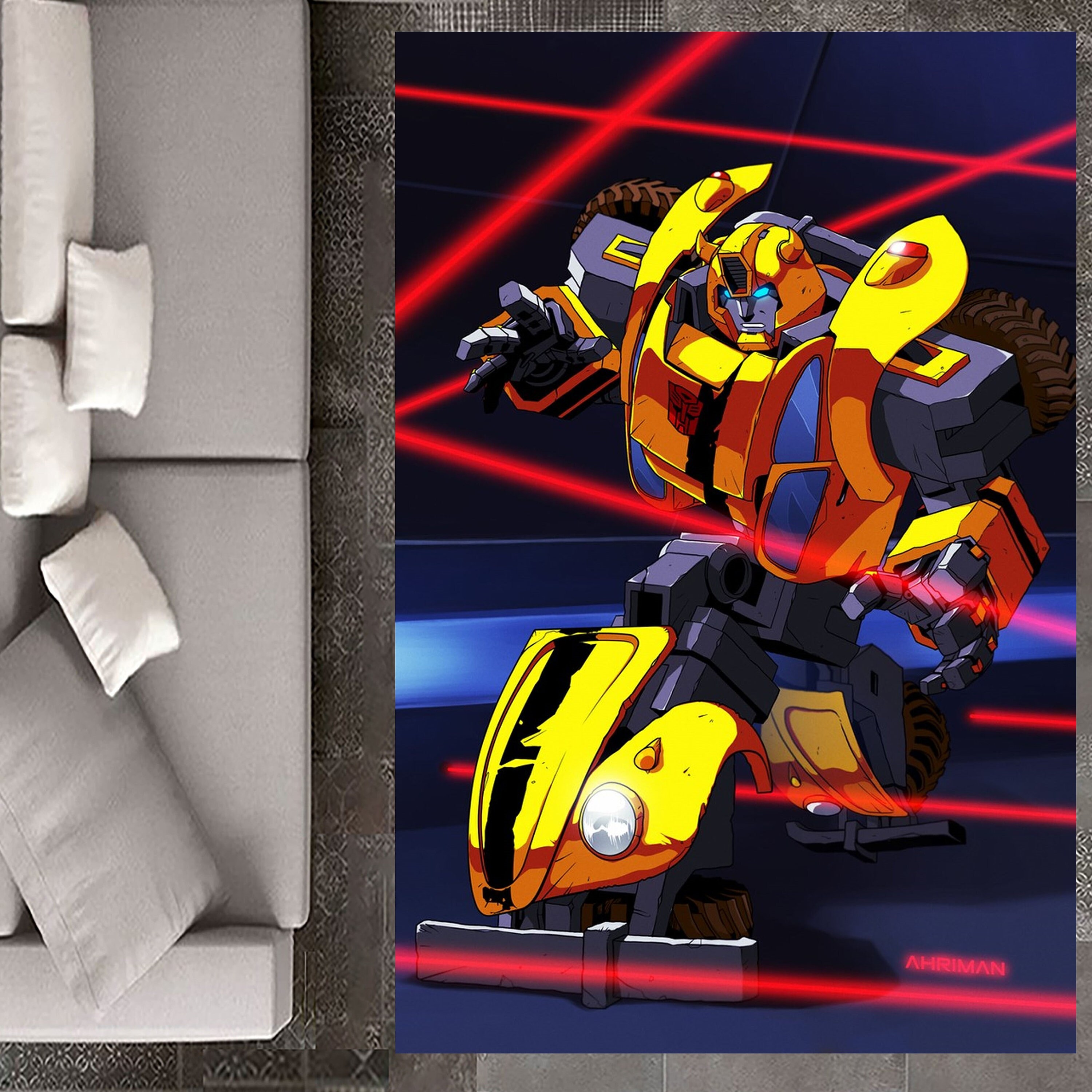 Bumblebee Rug Decor Rug,autobot Theme Rug,kids Room Rug,home Decor Rug ...