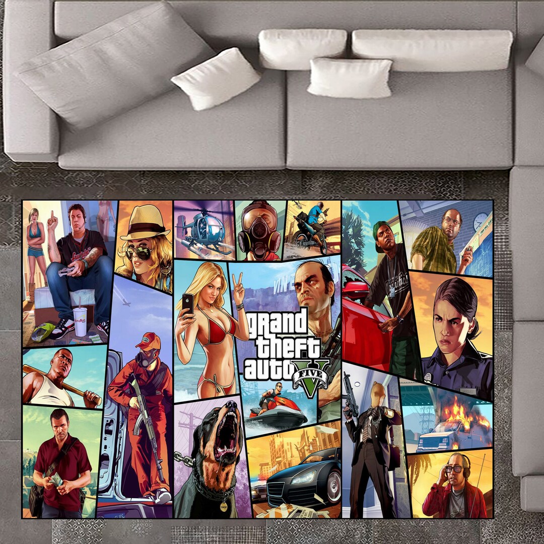 GTA 5 Rug,grand Theft Auto Rug,console Rug,gta San Andreas Rug,video ...