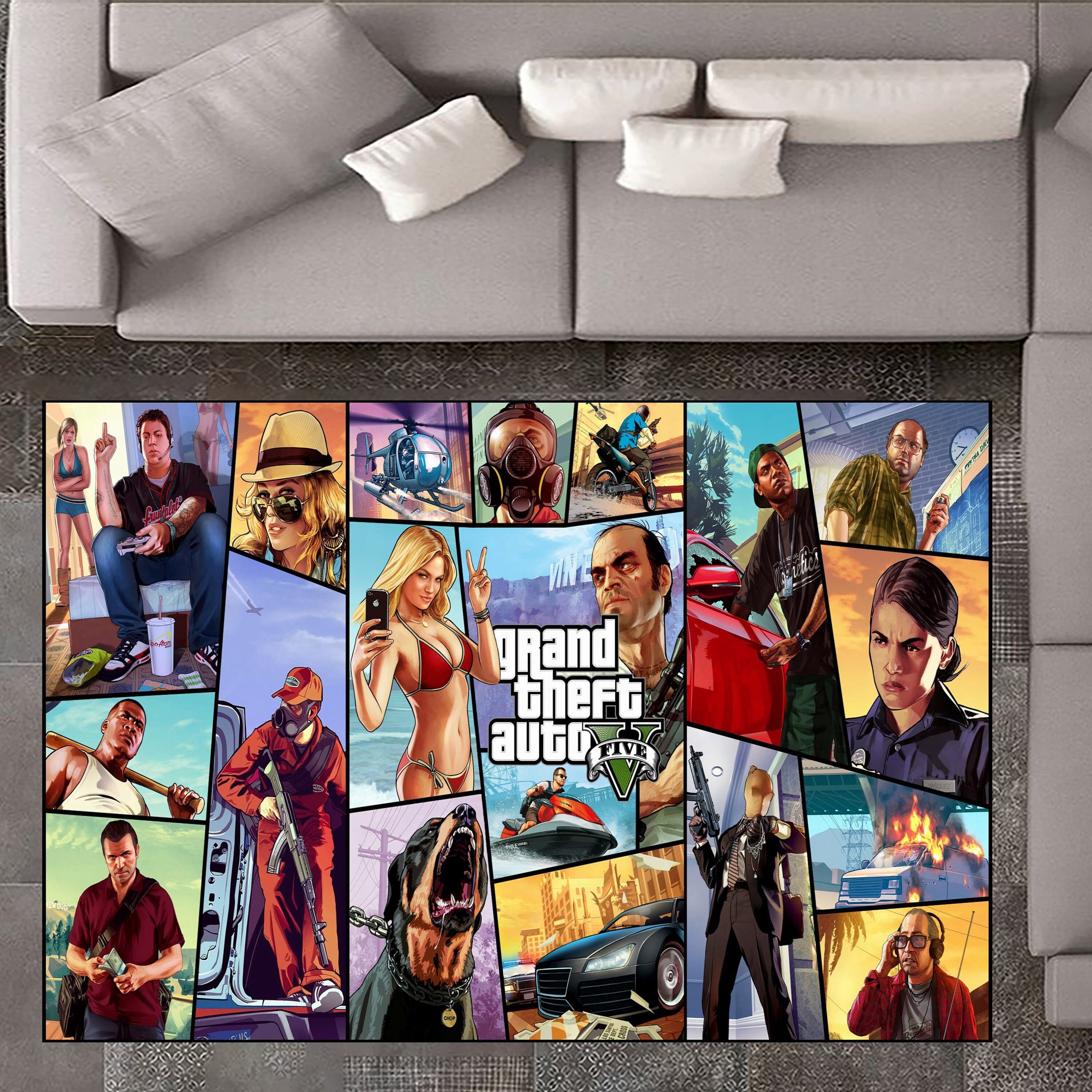GTA 5 Rug,grand Theft Auto Rug,console Rug,gta San Andreas Rug,video ...