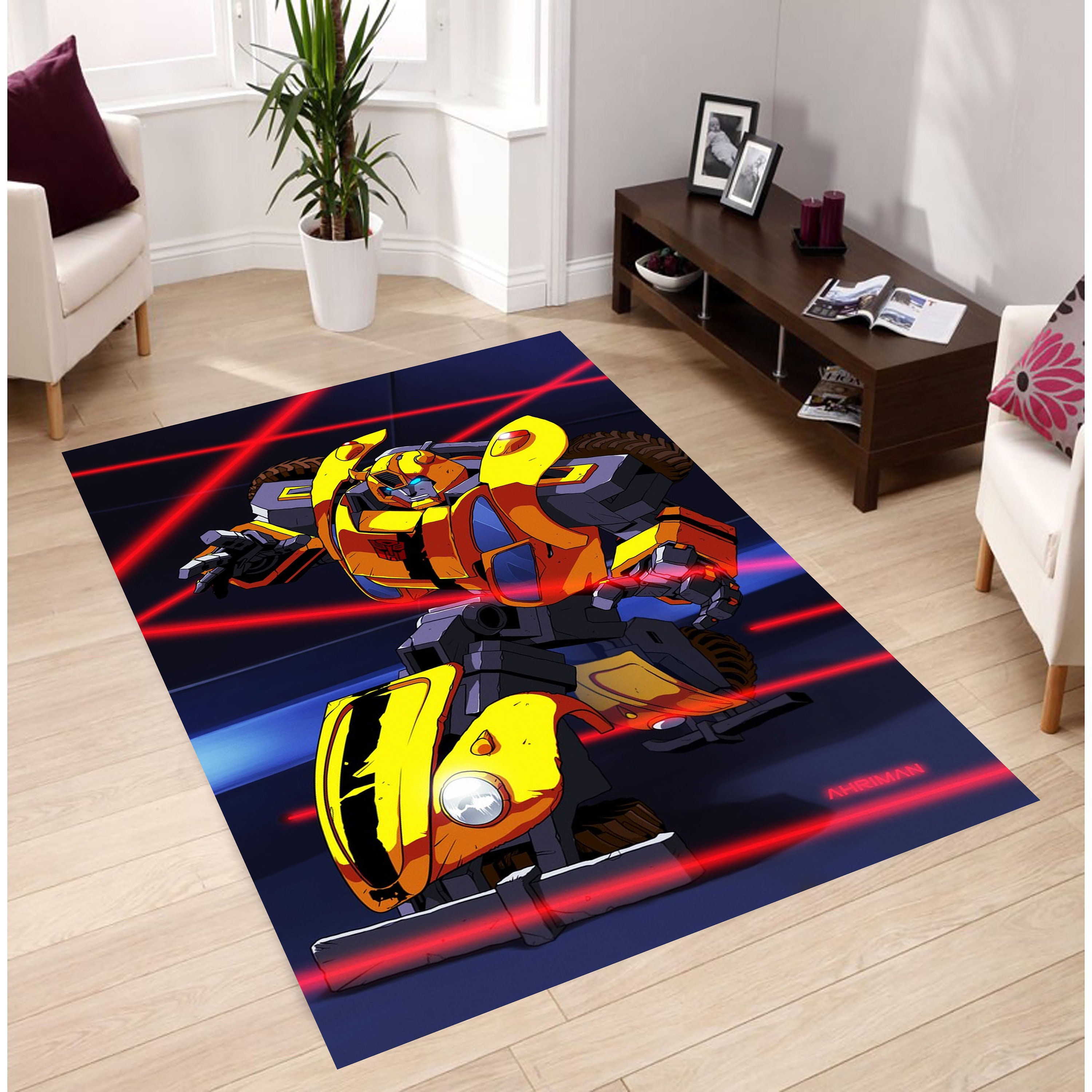 Bumblebee Rug Decor Rug,autobot Theme Rug,kids Room Rug,home Decor Rug ...