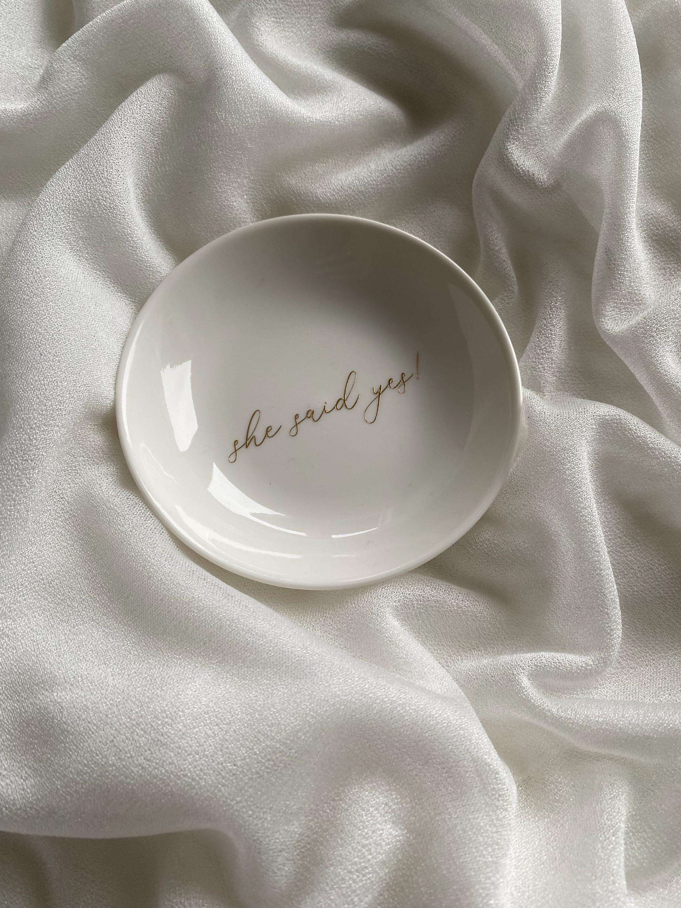 She Said Yes Ring Dish, Engagement Gift for Her, Fiancé Gift, Maid of ...