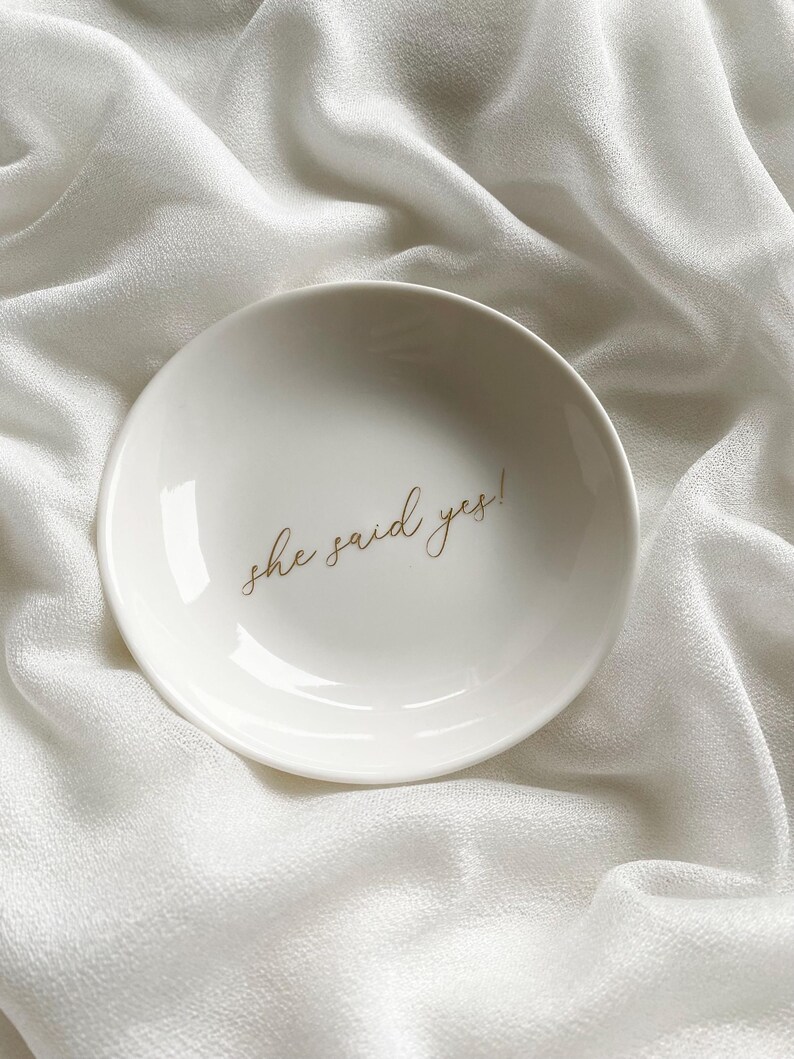 She Said Yes Ring Dish, Engagement Gift for Her, Fiancé Gift, Maid of ...
