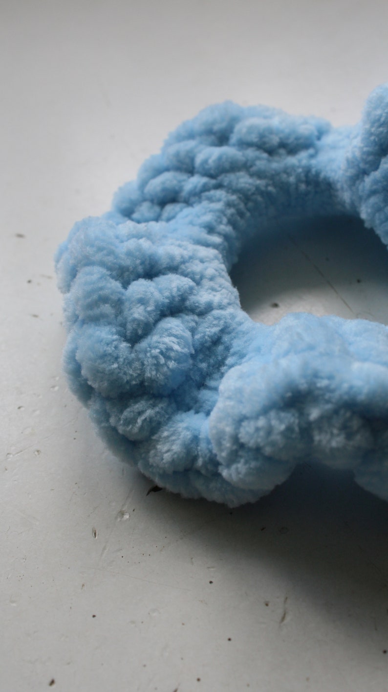 Crochet Scrunchie Crochet Hair Accessories Super Fluffy Scrunchie - Etsy
