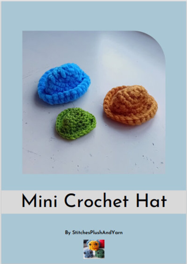 Mini Crochet Hat PATTERN, Mini Amigurumi Hat, Crochet Pdf Pattern, - Etsy