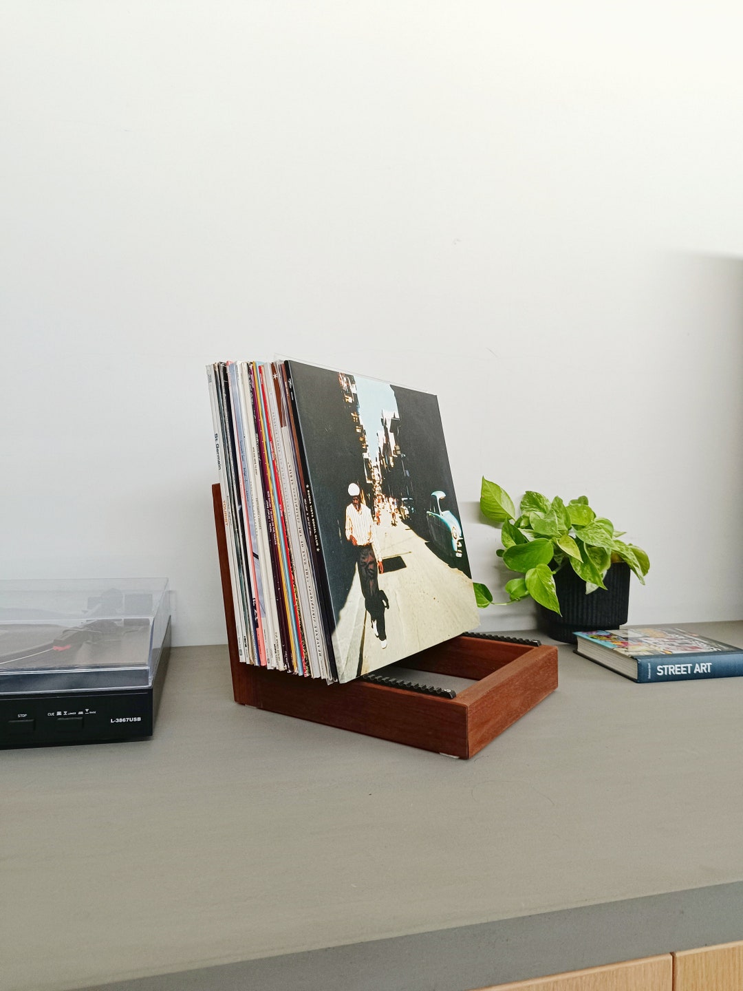 Vinyl Rack Wooden Vinyl Record Storage Modern Design - Etsy