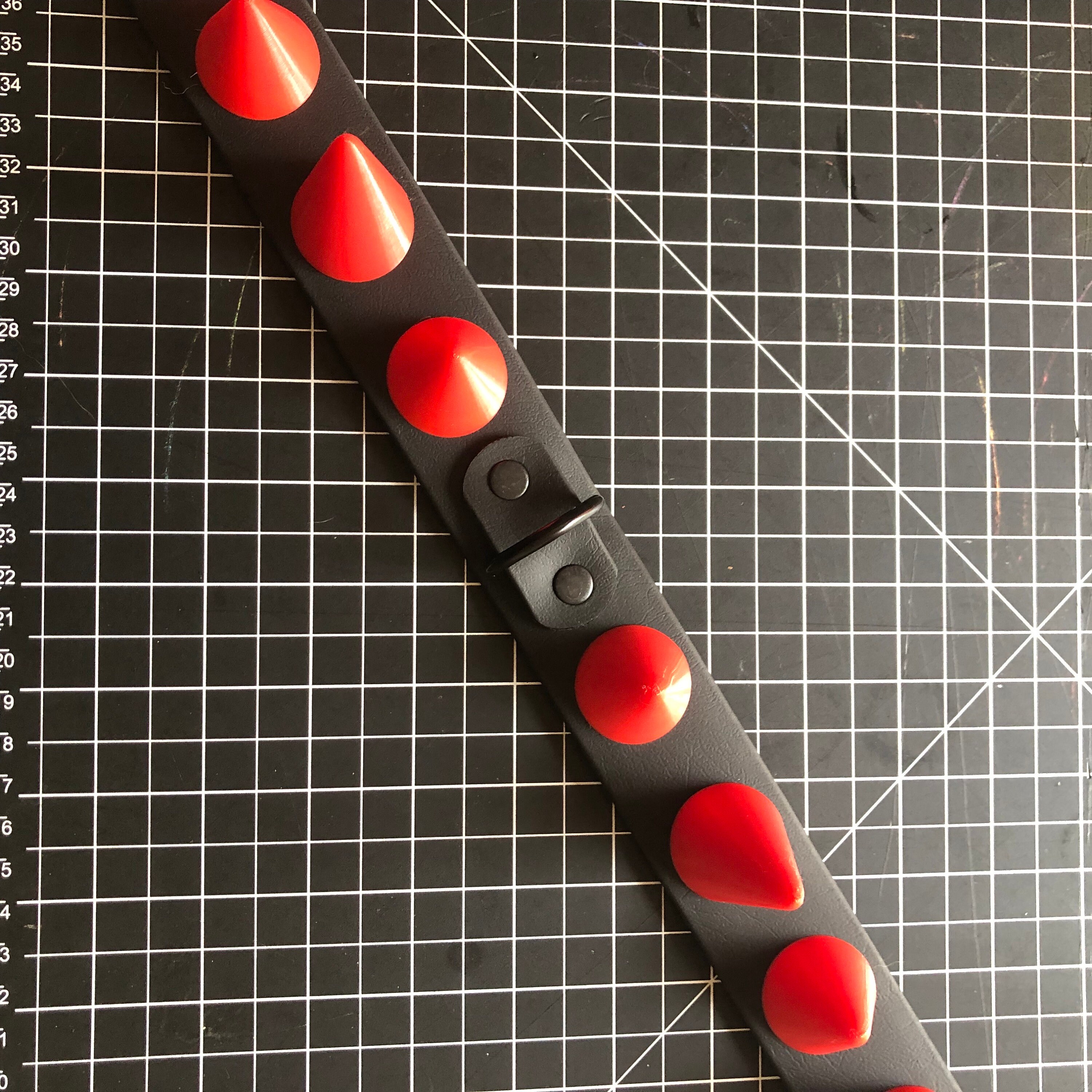 Black / Red Chunky Spike Collar | Fursuit Collar | Cosplay Collar ...