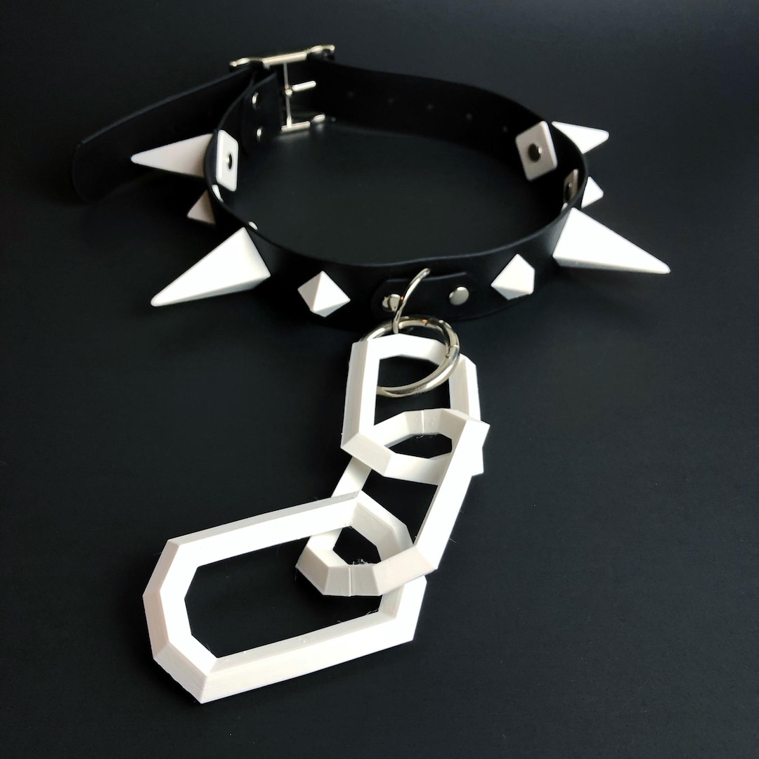 Black / White Low Poly Chunky Spike Collar | Fursuit Collar | Cosplay ...