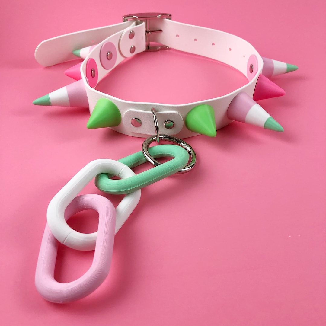 Abrosexual Chunky Spike Collar | Fursuit Collar | Cosplay Collar ...