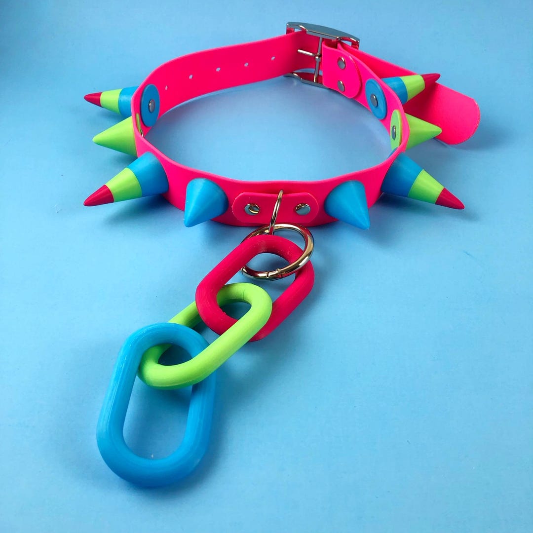 Polysexual Chunky Spike Collar | Fursuit Collar | Cosplay Collar ...
